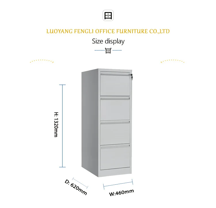 Modern 4-Drawer Vertical File Cabinet Steel Storage Cupboards with 4 ...