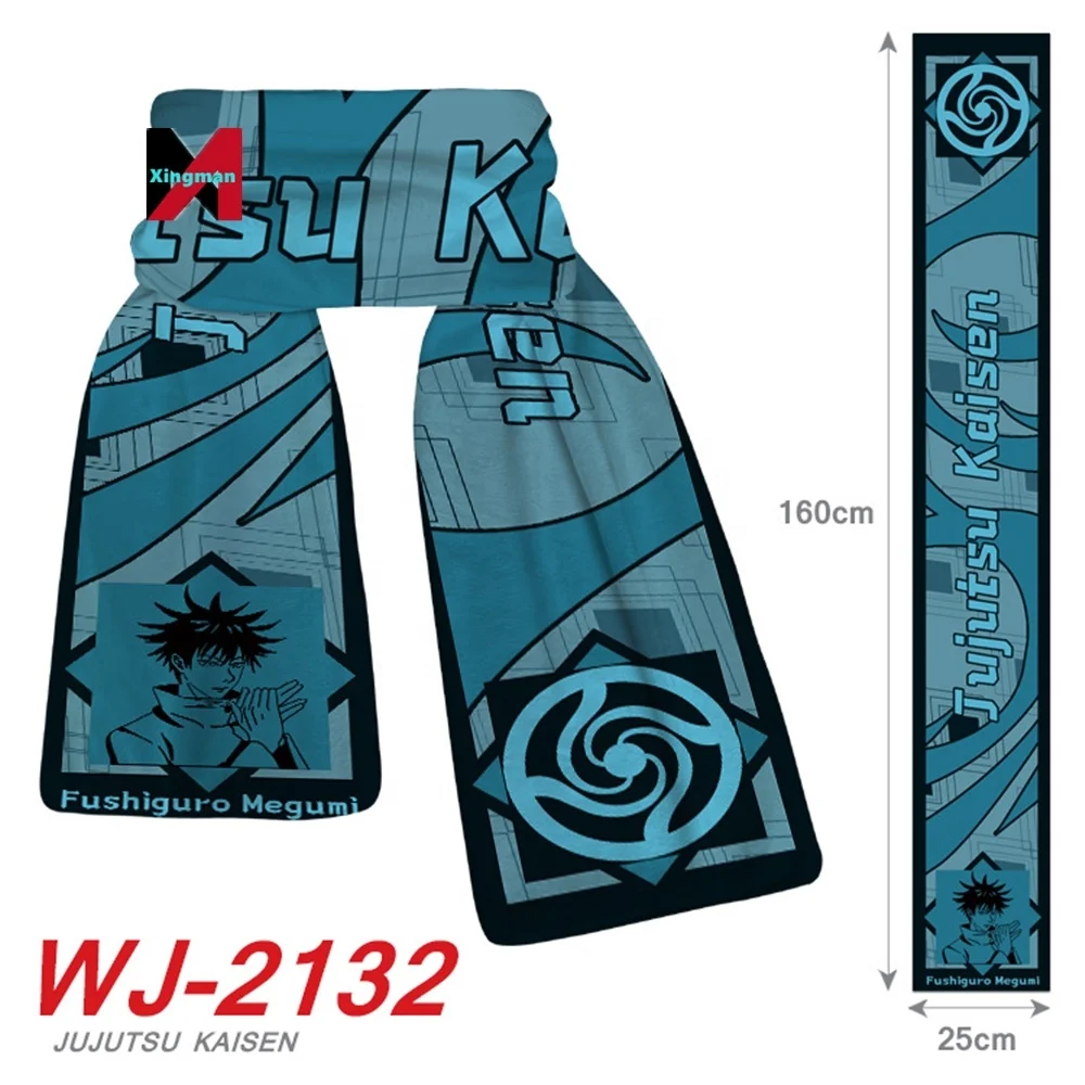 Anime Jujutsu Kaisen Itadori Yuji Cartoon Scarf Men Casual Warm Plush ...