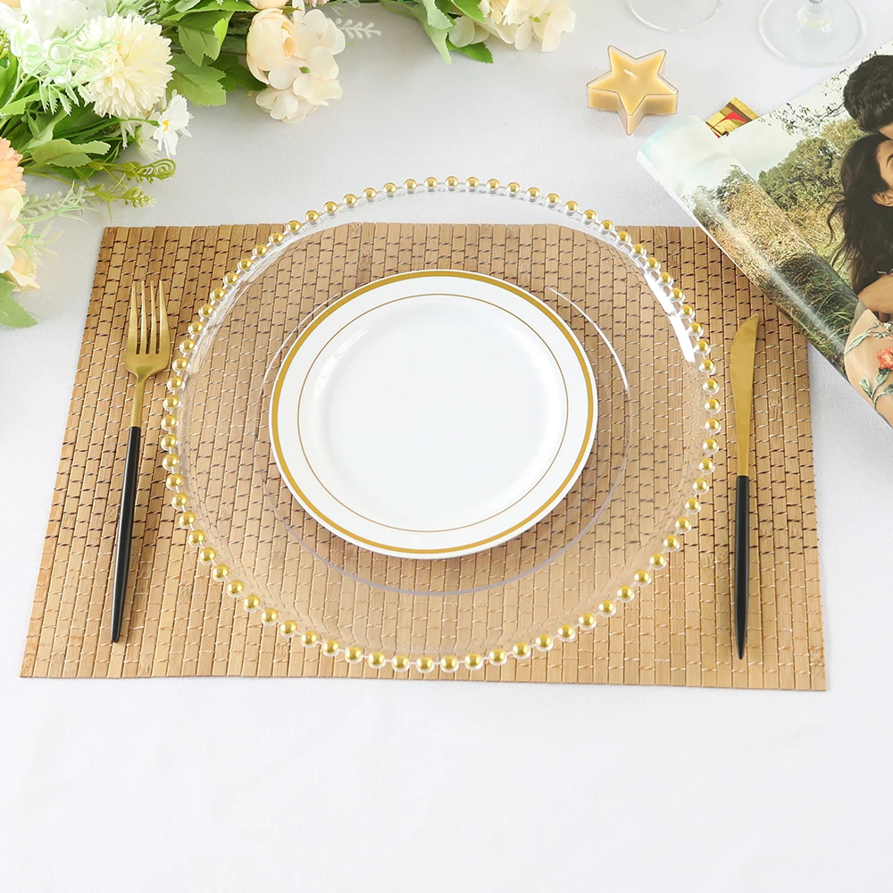 Eco Friendly Bamboo Foldable Wshable Dinner Table Mats Party Placemats ...