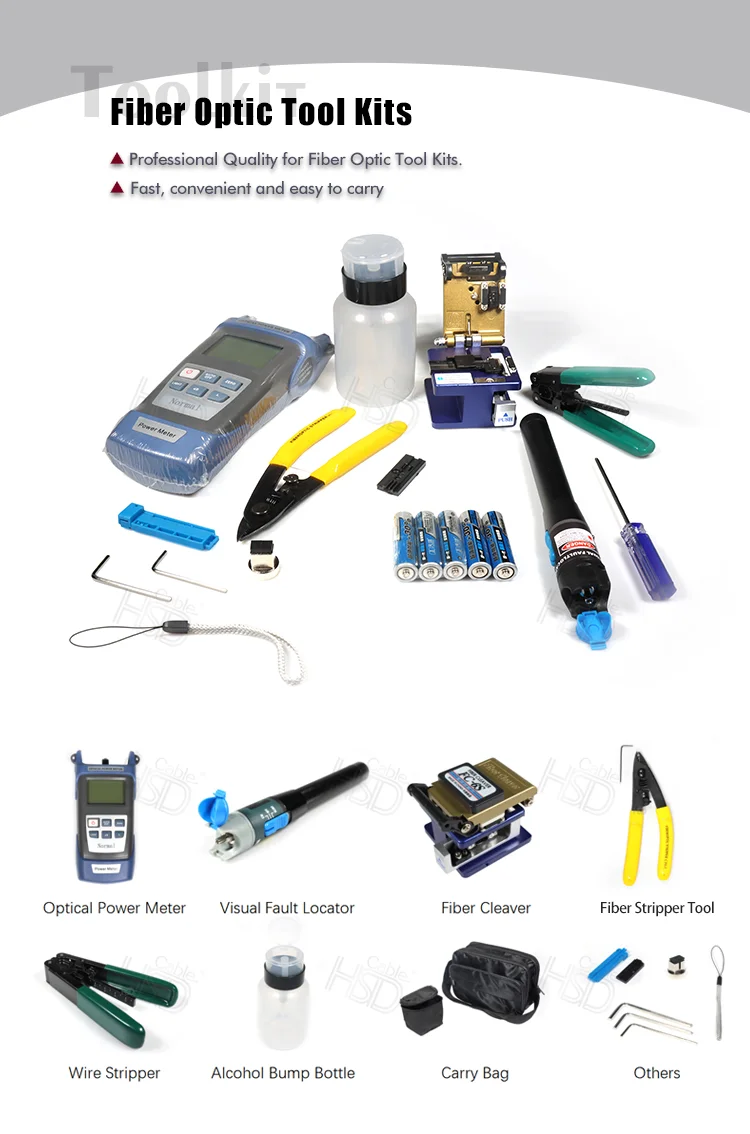 Fiber Optica Fusion Splicing Termination 10 In 1 Opm Optical Fiber Tool Kit Equipement Fibre ...