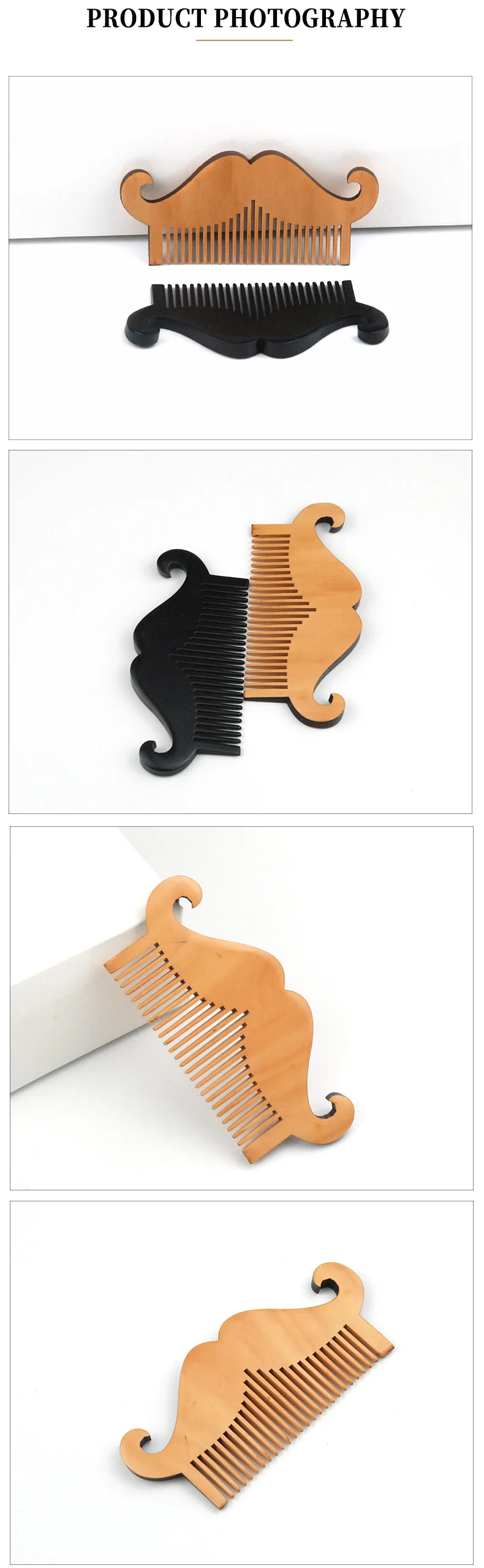 Natural Wooden Barber Parting Comb Wooden Afro Comb For Beard - Buy ...