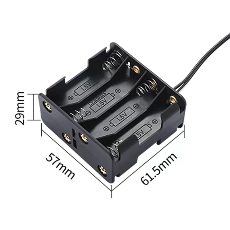 8xaa Back-to-back Battery Holder With Wire 8 Cells Battery Box With Dc ...