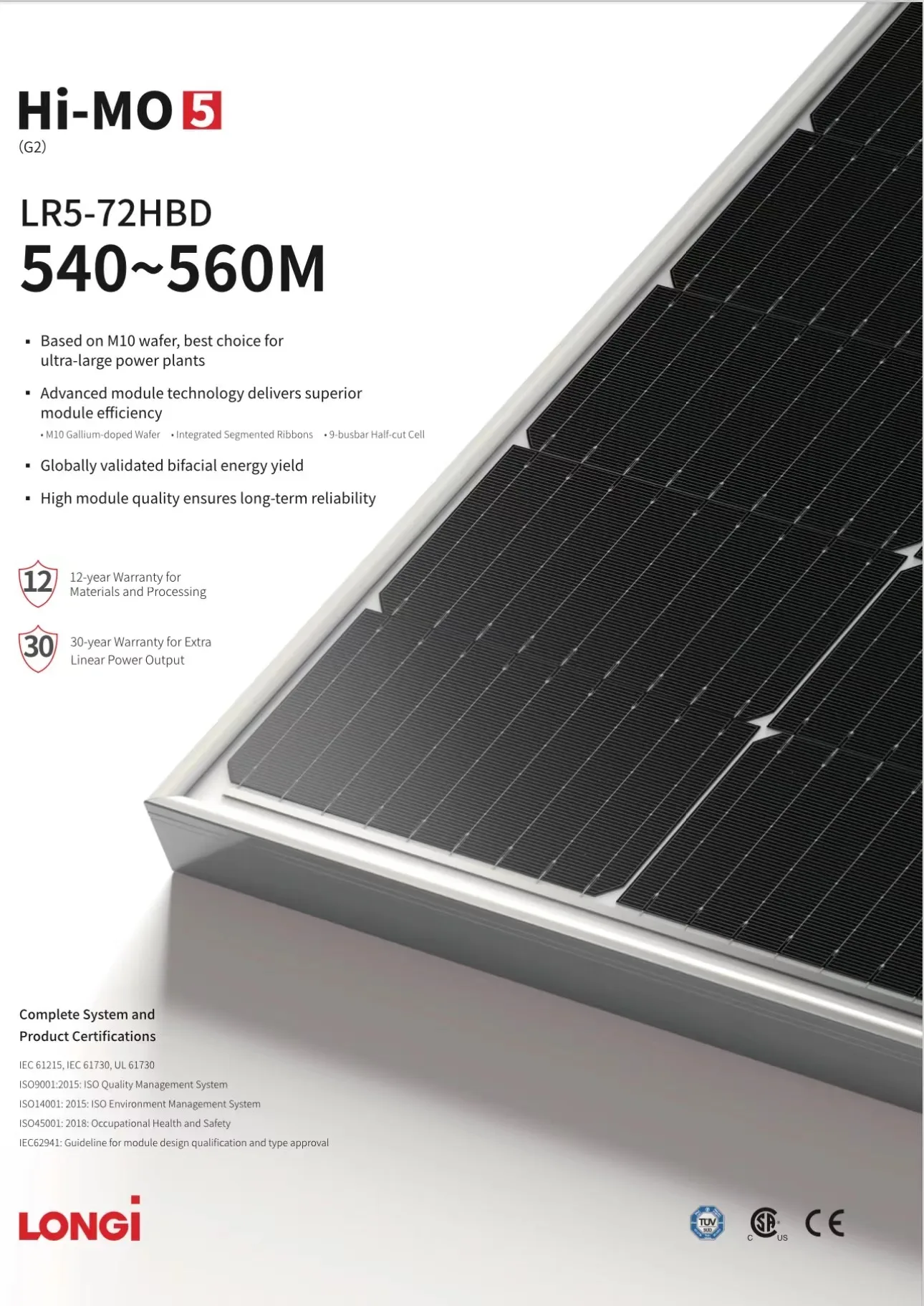 Longi Solar Panels Half Cells 535w 540w 545w 550w Bifacial Solar Panels ...