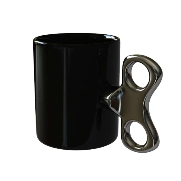 Creative Design Black Ceramic Key Handle Mug - Buy Handle Mug,Key ...