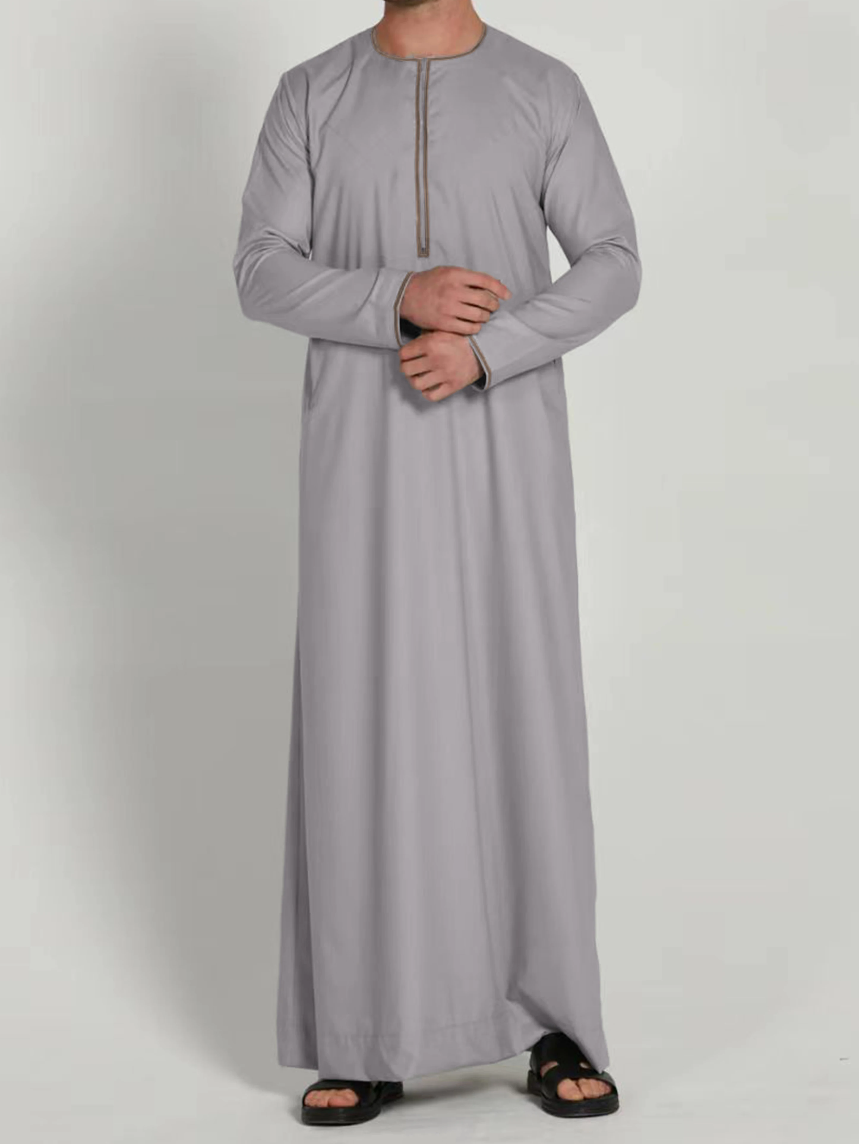 Men Islamic Clothing Solid Color Arab Design Middle Eastern Arab Saudi ...