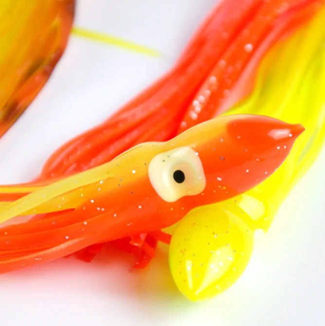 7g 16cm Rubber Squid Skirts Artificial Silicon Double Color Octopus ...