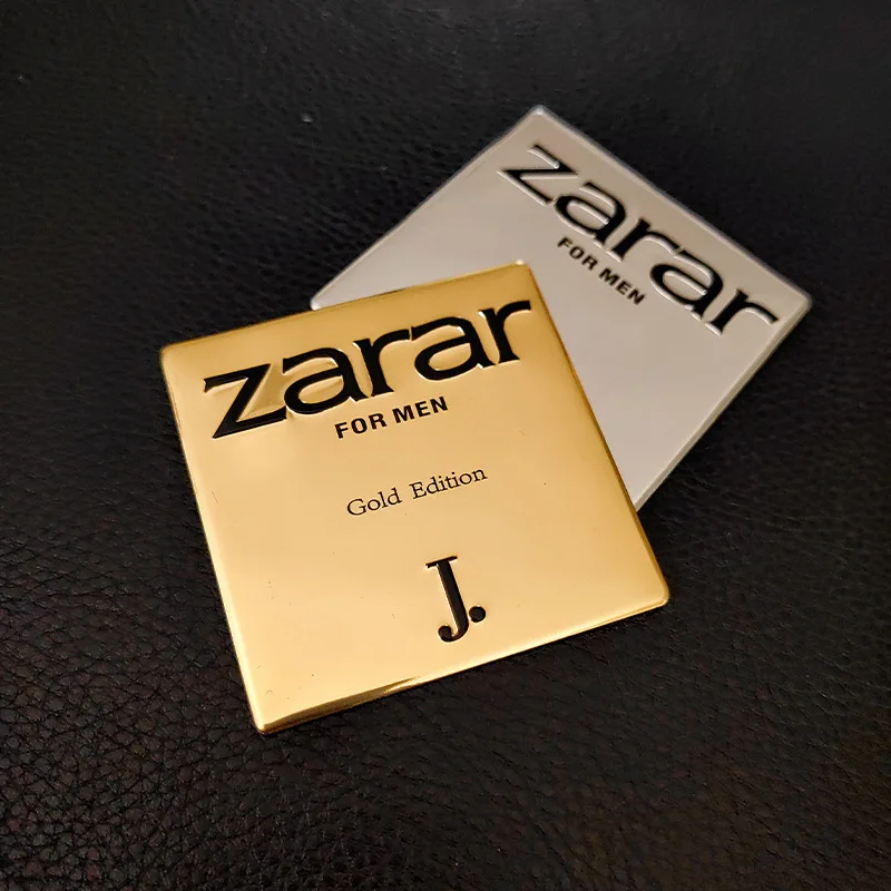 Customized 3d Gold Logo Metal Perfume Bottle Label Embossed Aluminum ...