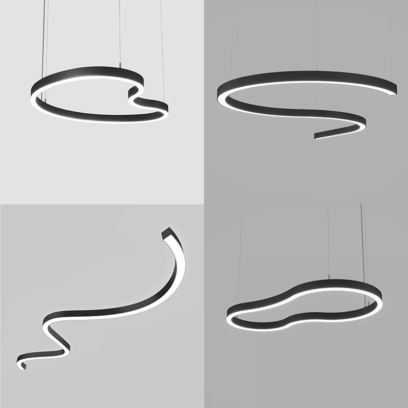 Curved Profile Led Linear Light System Linkable Surface Mounted Pendant ...