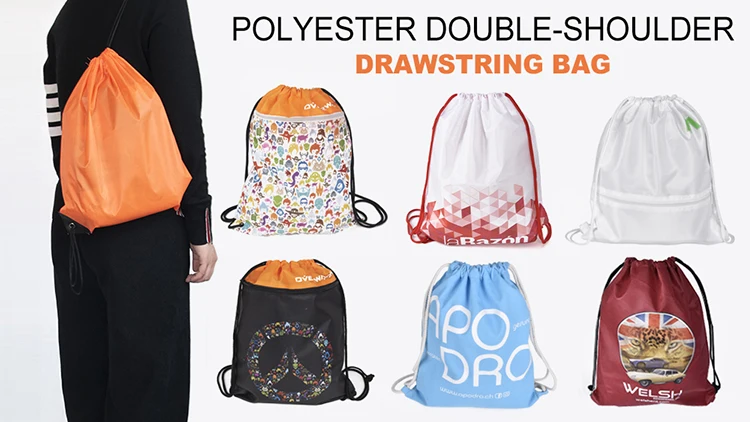 Drawstring Backpack Bags Cinch Sack Cheap Waterpoof 210D Polyester ...