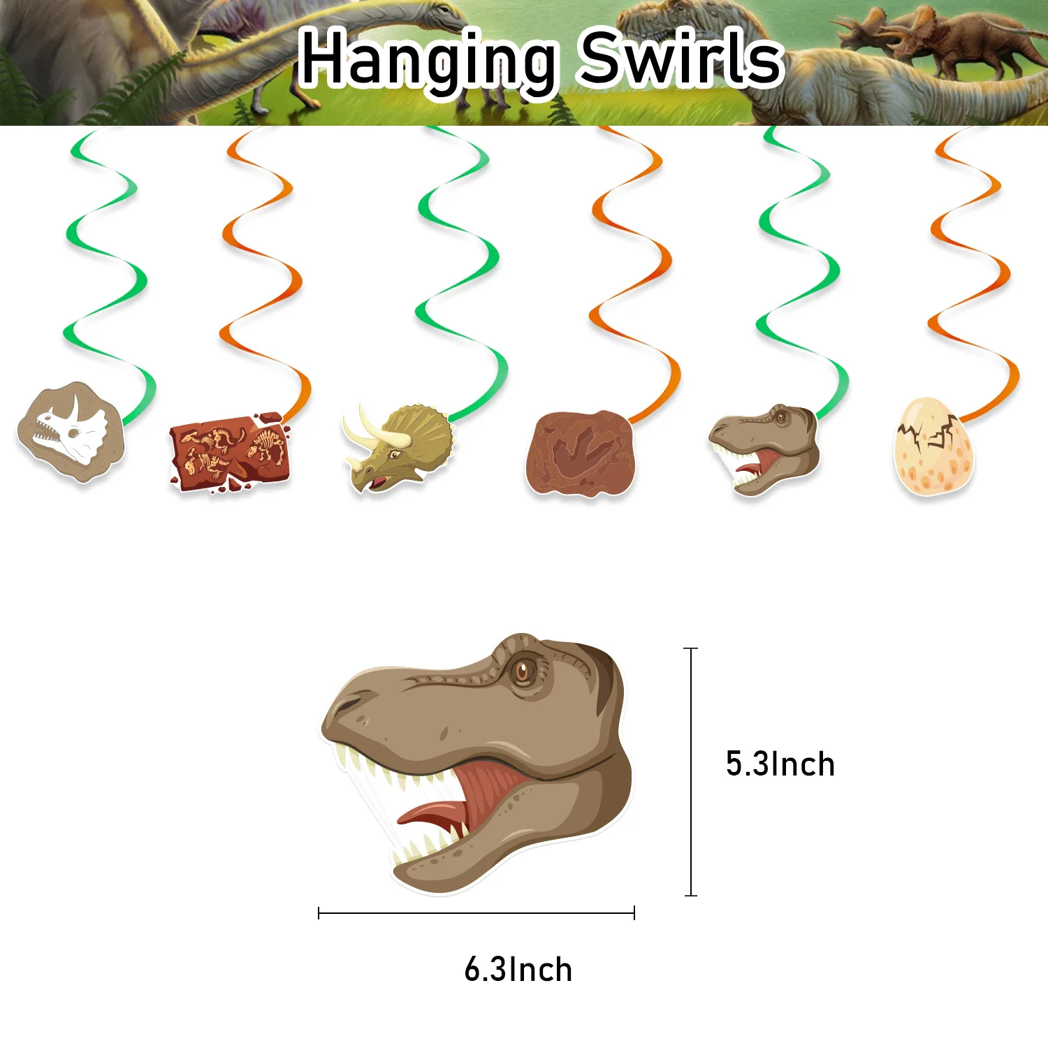 Lemon Dinosaur Theme Cartoon Happy Birthday Banner Cupcake Toppers ...