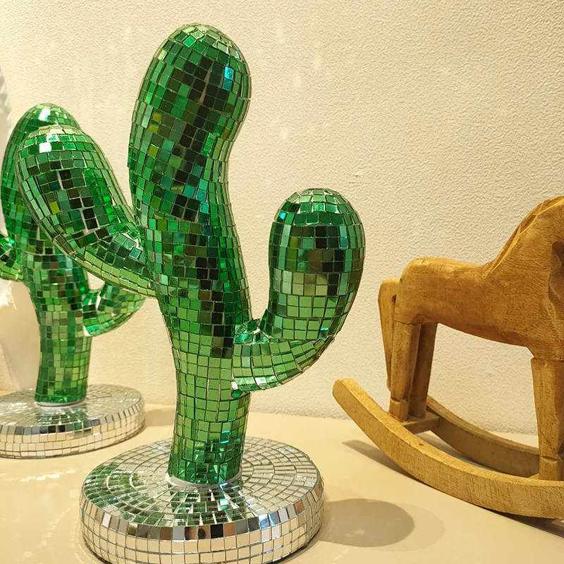 Cactus Disco Ball Silver Disco Mirror Cactus Disco Ball Shape Home Art ...