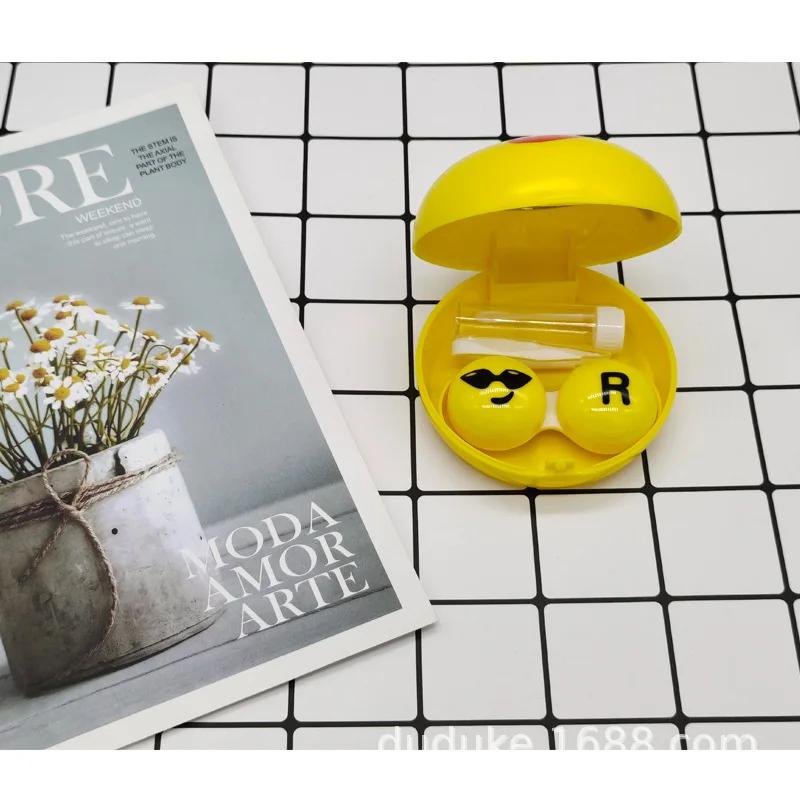 Cartoon Emoticon Package,Crooked Mouth Cool Face Contact Lens Box ...