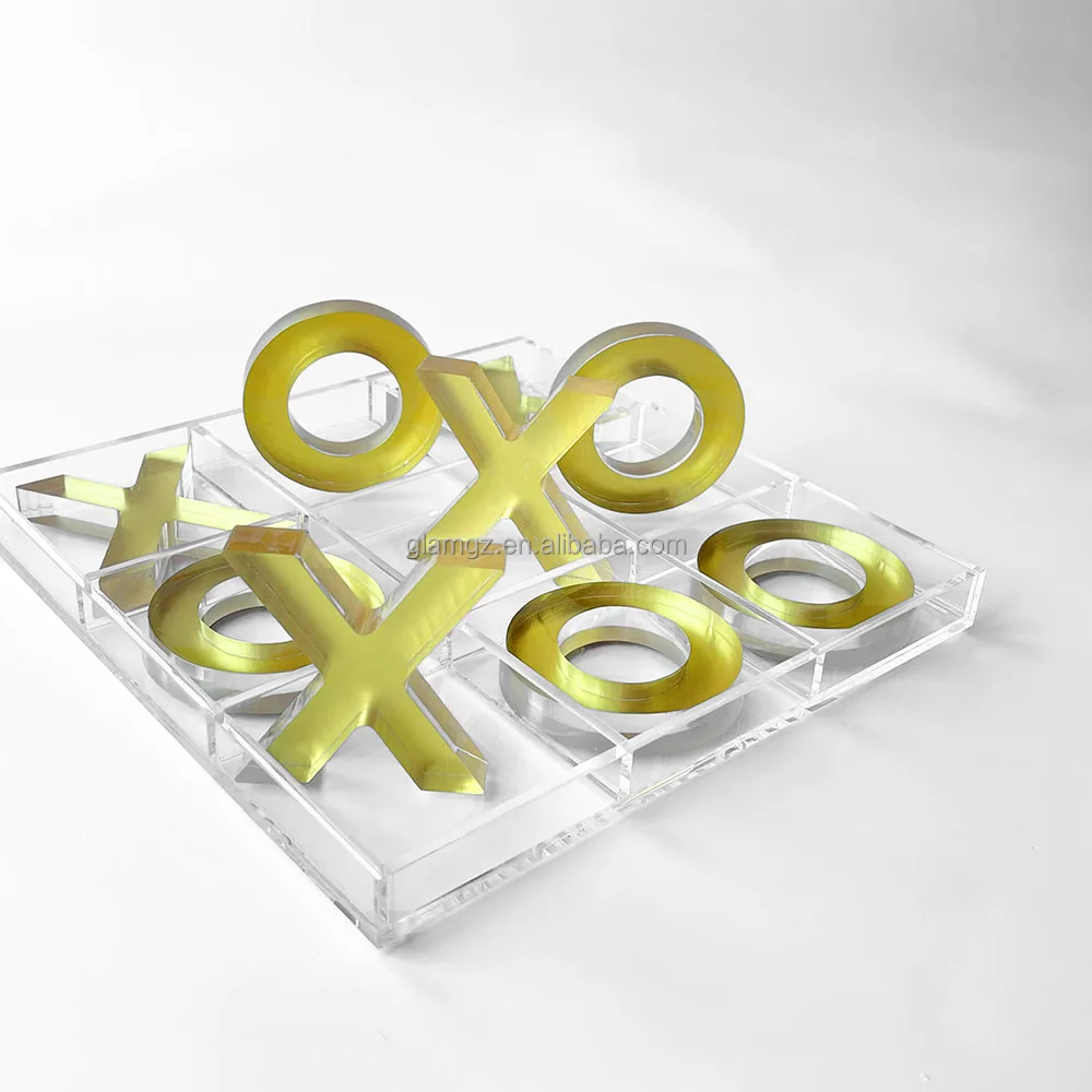 Custom Modern Chess Set - Lucite Table X O Game Set