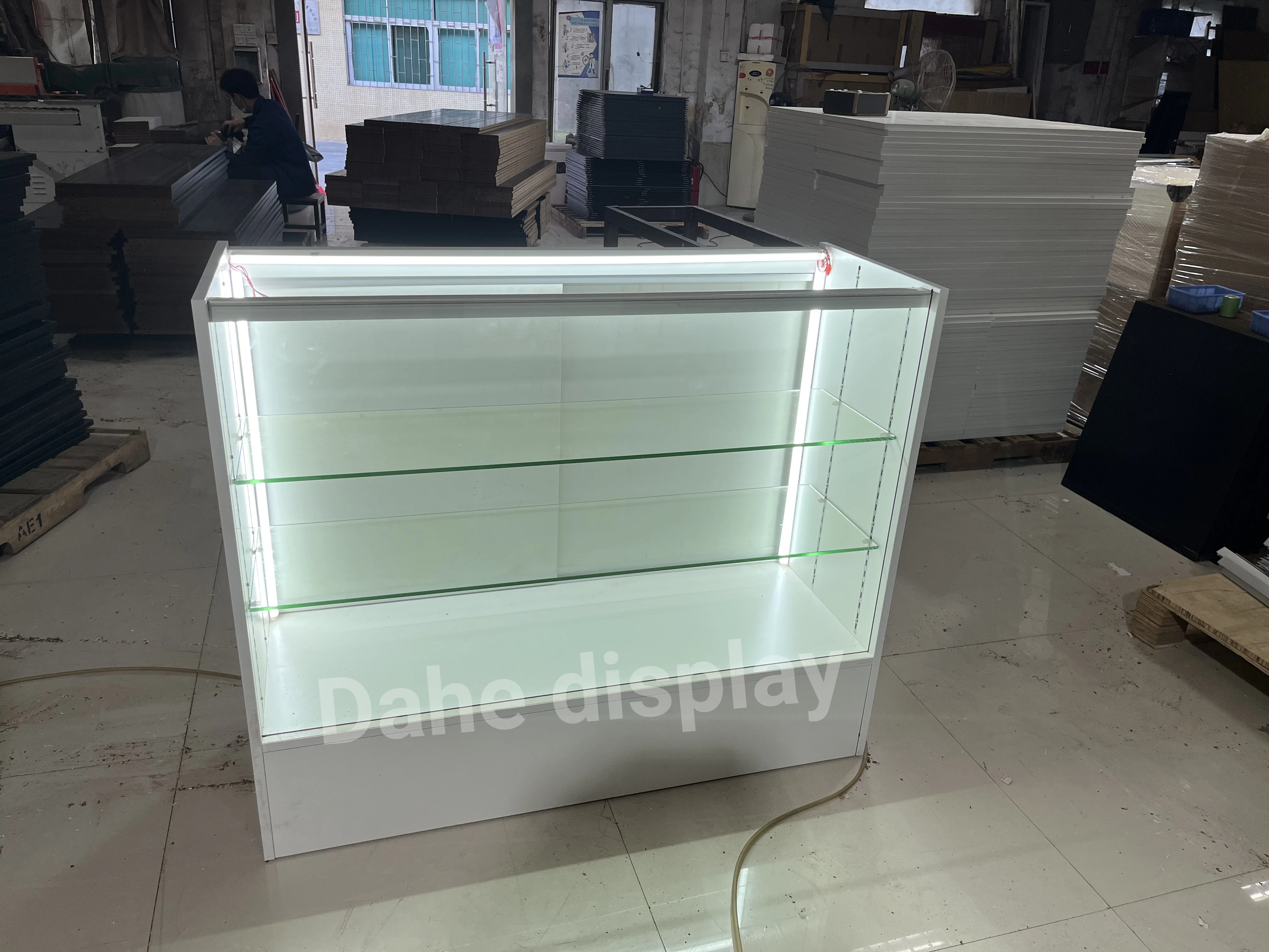 70 Inch Wooden Tobacco Shop Display Counter - Full Vision