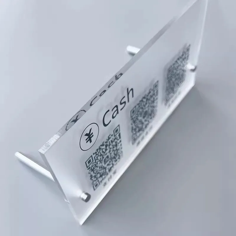 Acrylic Business QR Code Table Sign Custom Table Top Payment QR Code ...