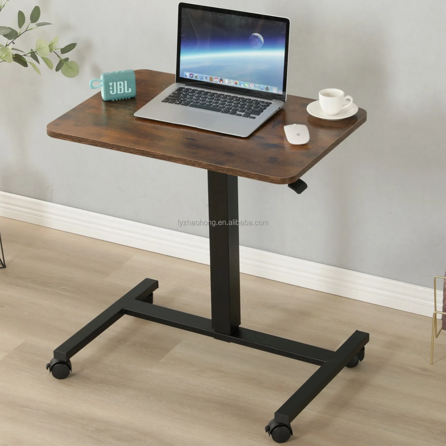 Pneumatic Tilt Roll Laptop Desk Ergonomic Workstation With Adjustable ...