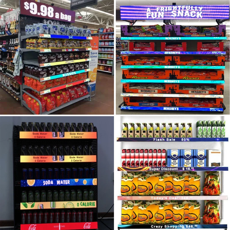 Indoor Full Color Screen Digital Signage Advertising Player Led Shelf ...