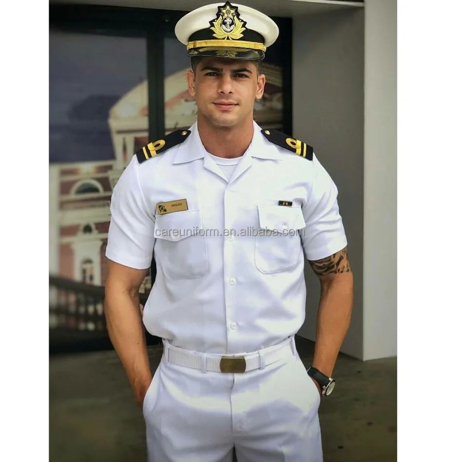 Custom Mens Pilot Marine Uniforms - Short Sleeve Embroidery