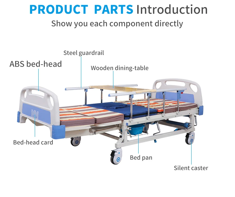 Full Curved Manual Hospital Bed Good Price Abs Panel For Hospital Bed ...