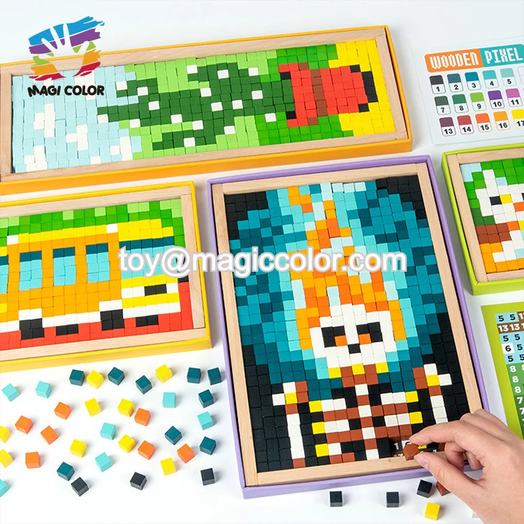 Educational Wooden Mosaic Puzzle Game for Kids - DIY Toy ODM