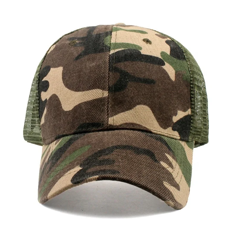 Baseball Cap Custom Embroidery Logo Camouflage 6 Panel Trucker Hat Camo ...