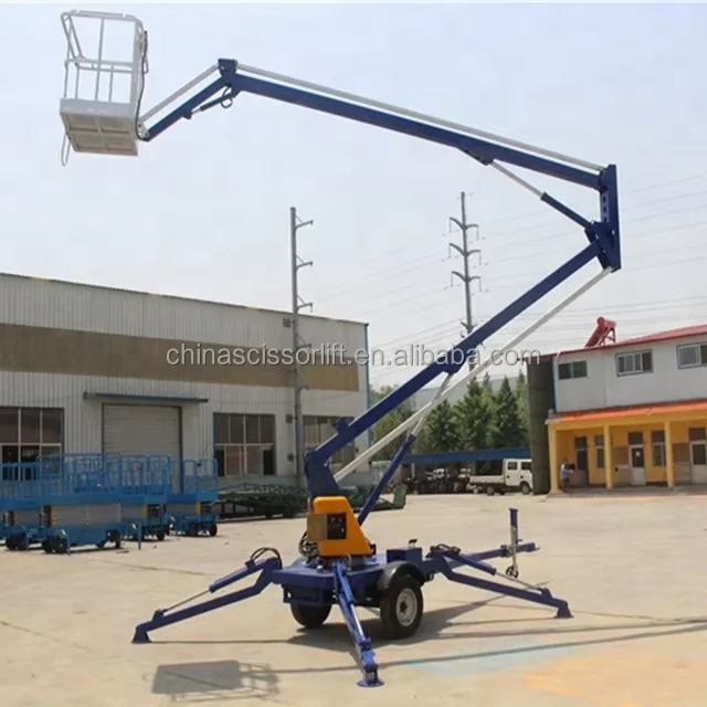 200kg 12-Meter DC & Diesel Power Cherry Picker Aerial Work Platform Man ...