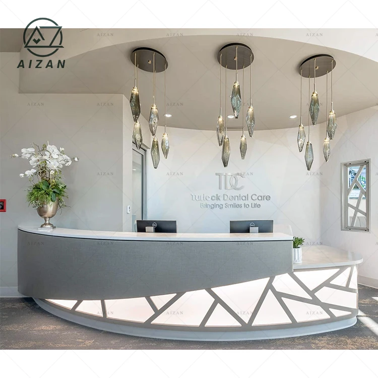 Stunning Curved Hospital Reception Counter - Modern Design