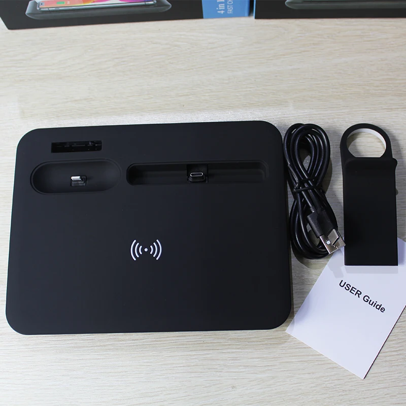 Qi Certified 4 In 1 Universal Fast Charging Stand Base Wireless Charger ...