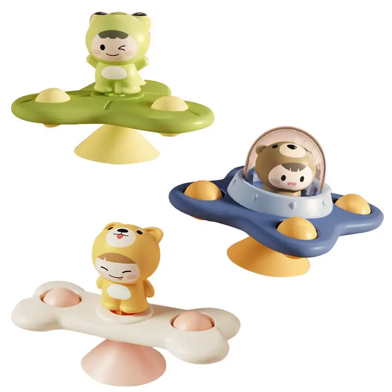 3pcs Toddlers Sensory Animal Fidget Spin Turntable Sucker Bath Toy ...
