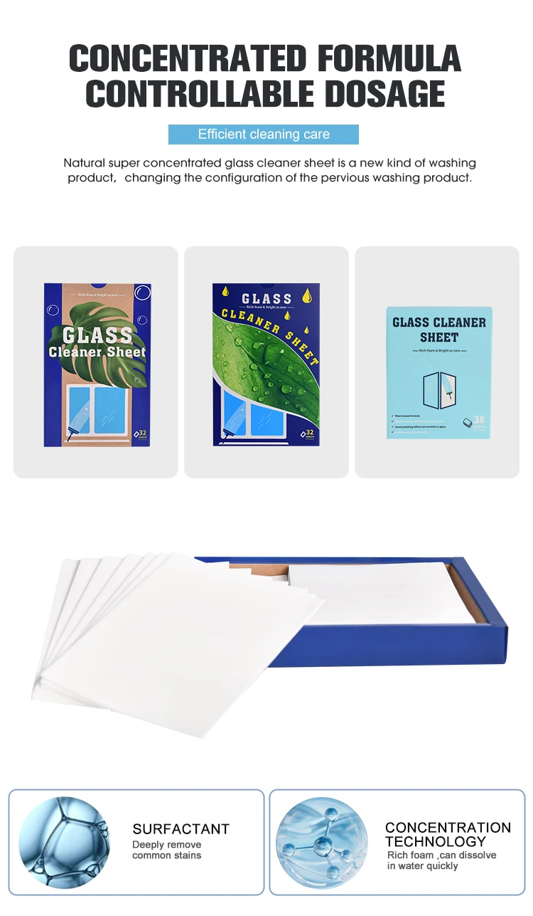 Glass and Window Cleaner Sheets - Sustainable & Efficient