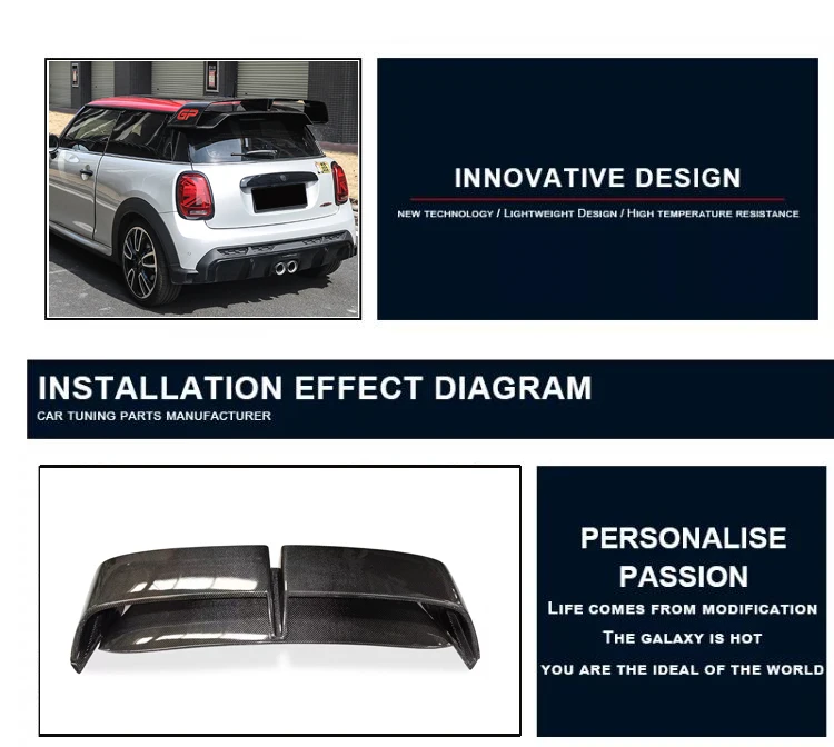 Rear Spoiler Roof Wing For Mini Cooper F55 F56 Jcw Carbon Fiber Tail ...