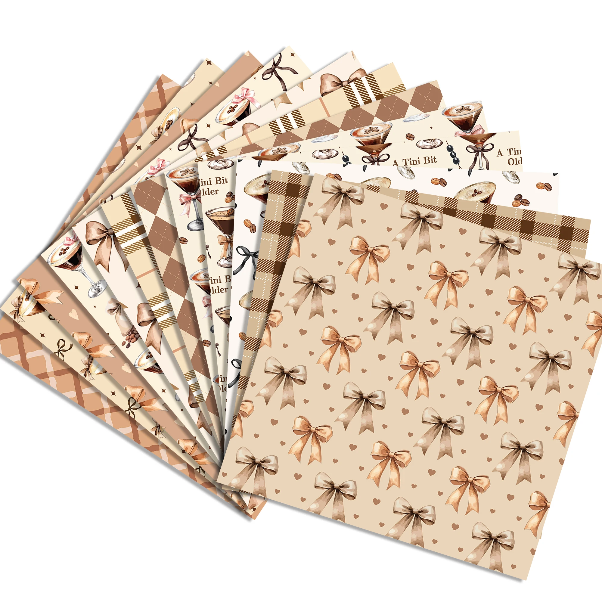 Ww174 A Tini Bit Older Party Scrapbook Paper Martini Glass Bow Pattern ...