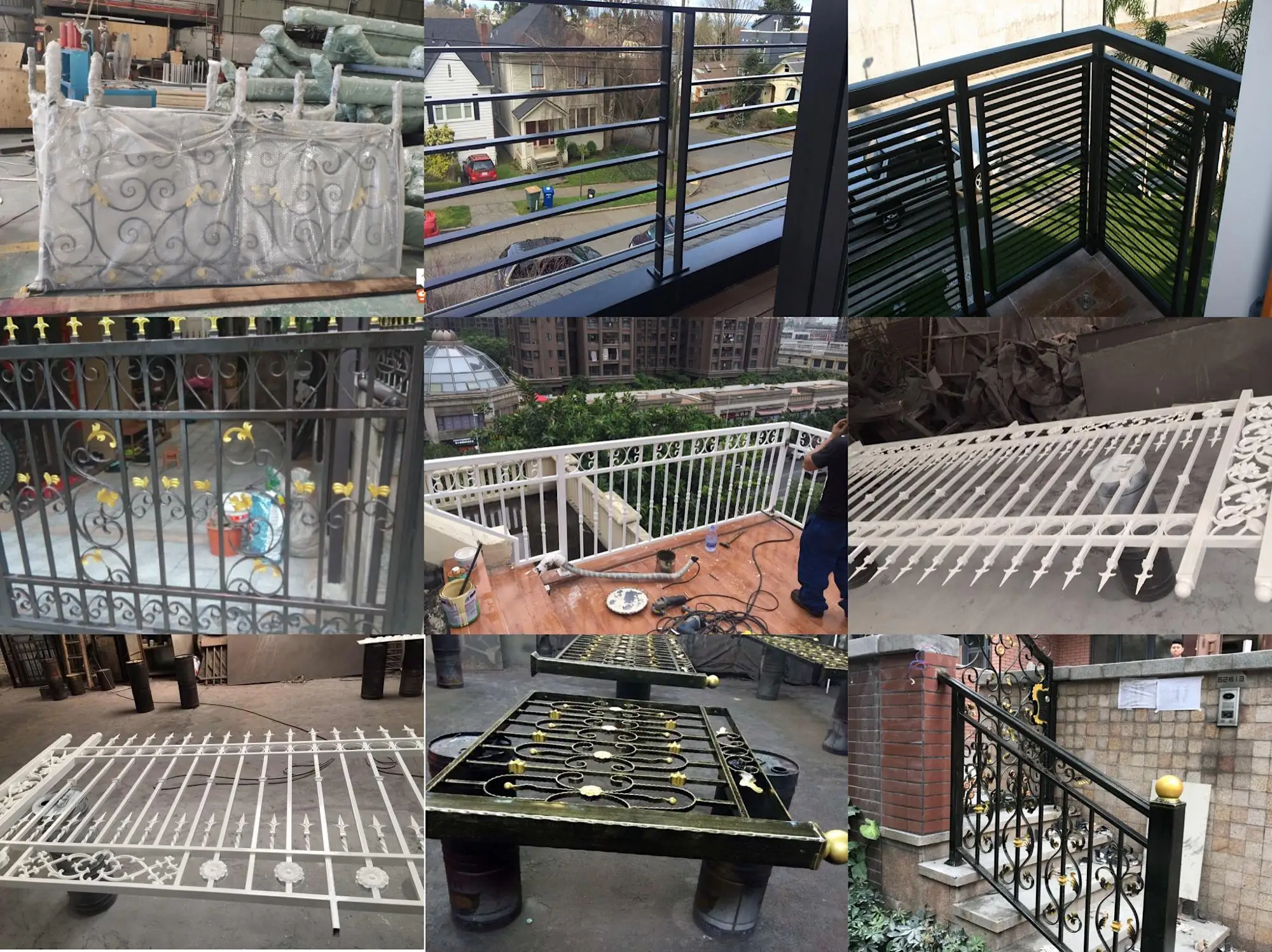 Modern Design Railing Wrought Iron Fence for Balcony Garden