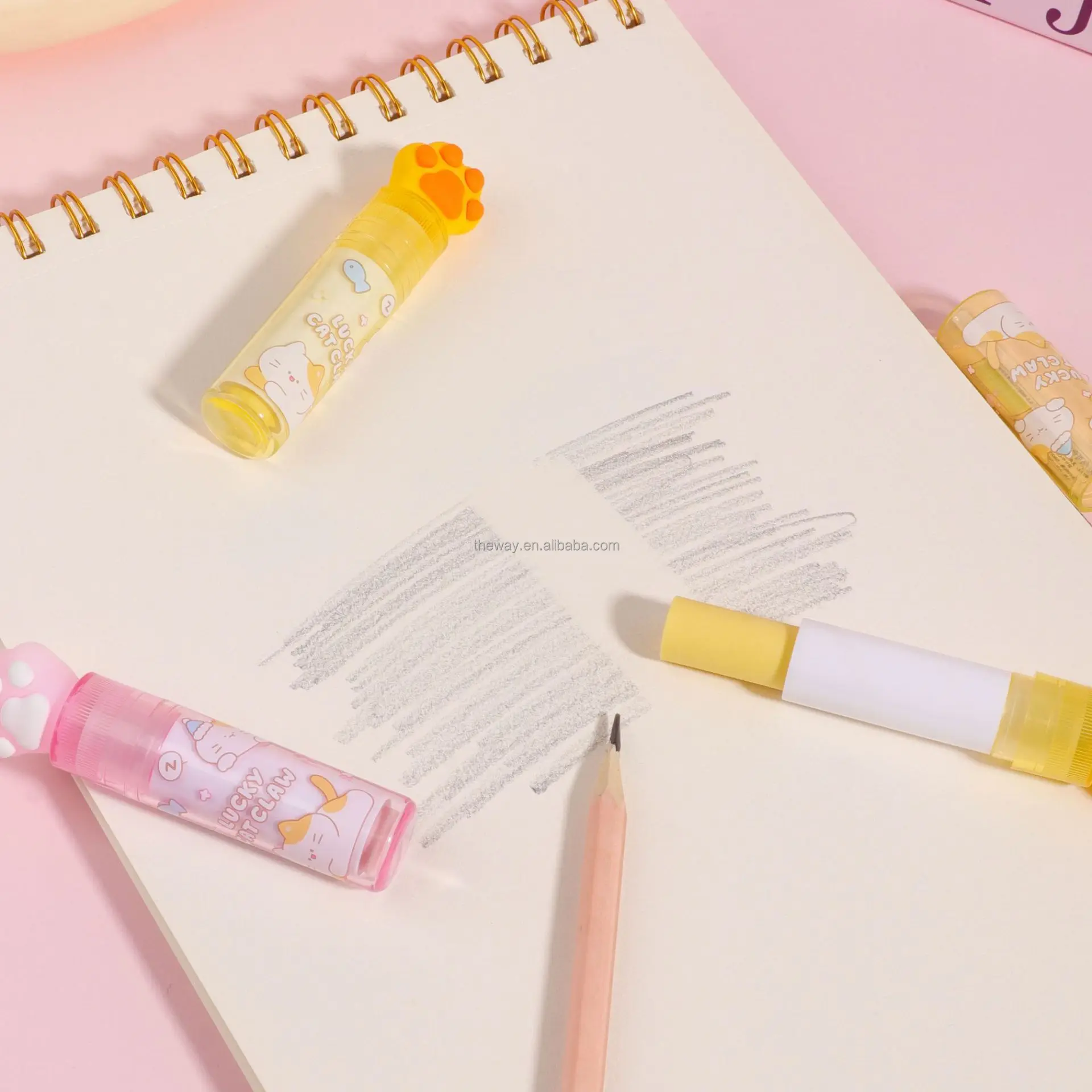 Cute Kawaii Cat Paw Penda Lipstick Eraser - Kids & Students