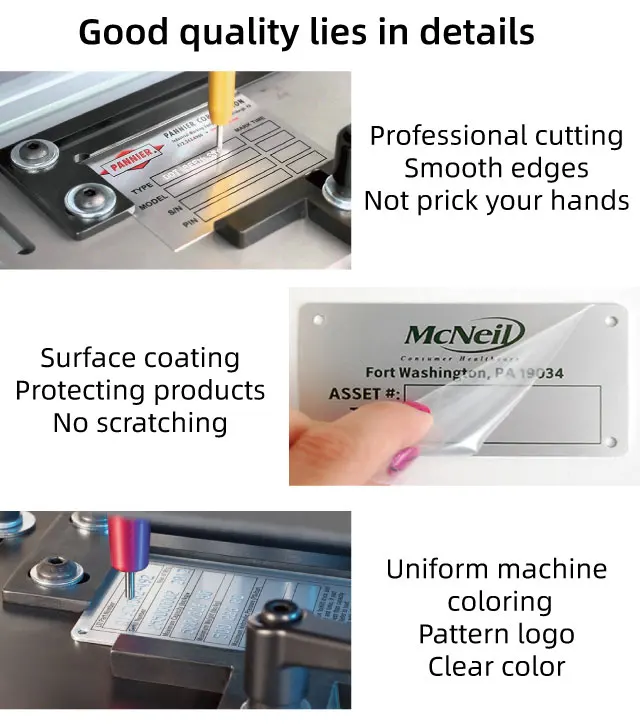 Custom Waterproof Self Adhesive Aluminum Embossed Nameplate Stainless ...