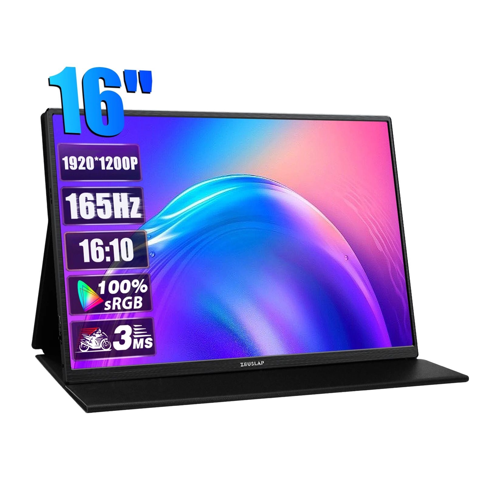 Zeuslap 16-inch Portable Ips Display Computer 165 Hz Refresh Rate 16:10 ...