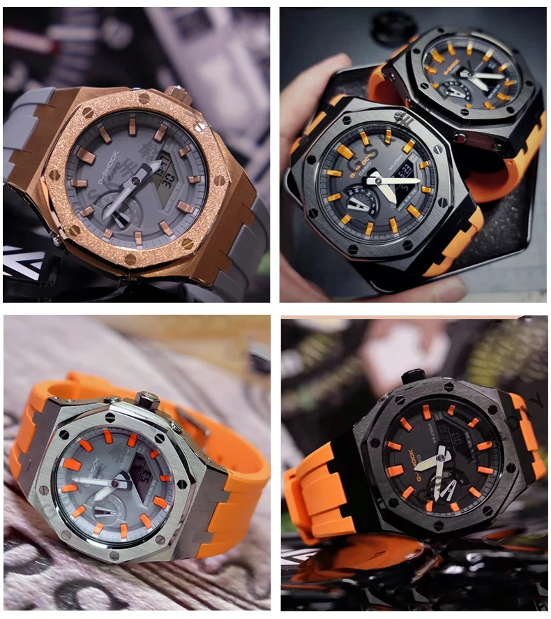 Ga-2100/2110 Accessories Light Blue Watch Dial Mod Kit Watch Bezel Scale Ring For G Shock Ga2100 ...