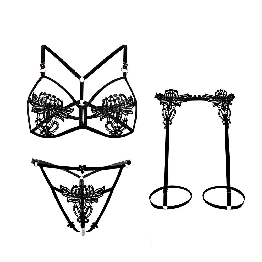 Shop Womens Sheer Bra Thong Garters Sexy And Supportive