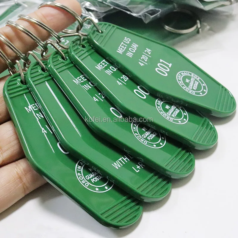 Kofei Custom Blank Hotel Key Chain Motel Key Tag Plastic Keychain Blank ...