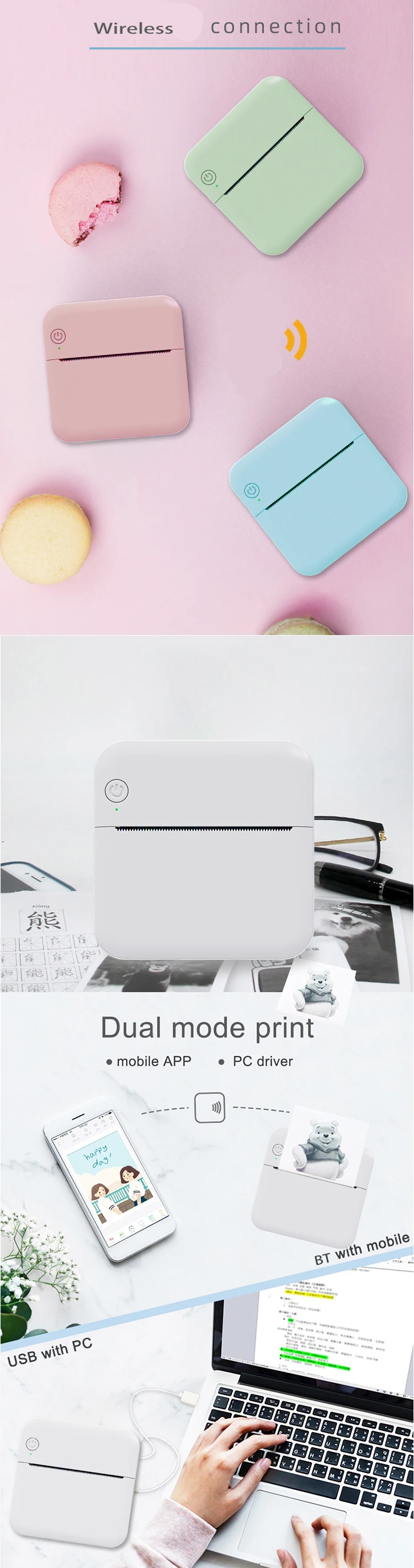 Mini 58mm Passport Photo X Terminal Fabric Barcode Label Portable ...