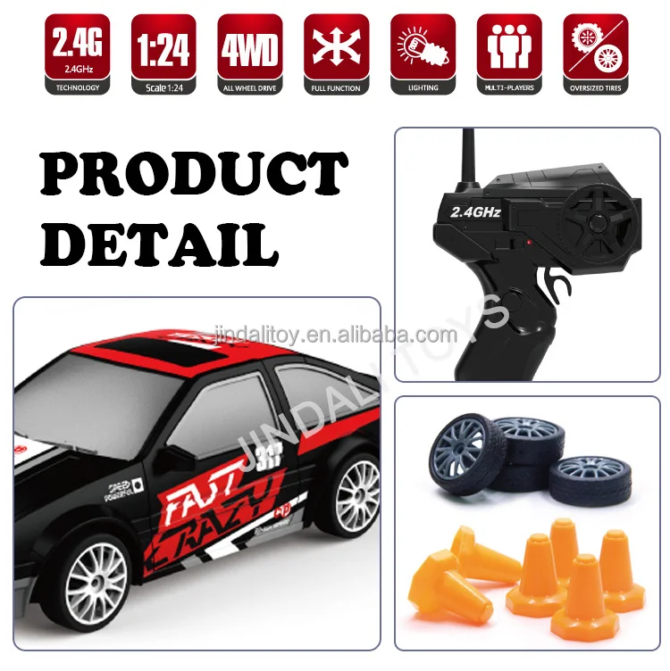 1/24 High Speed Race Car - 2.4ghz Remote Control Toy 4WD