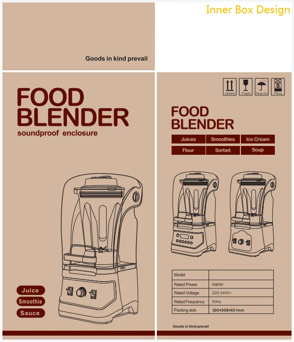 Oem/odm 1680w Professional Commercial Kitchen Blender Mixer For Fruit ...