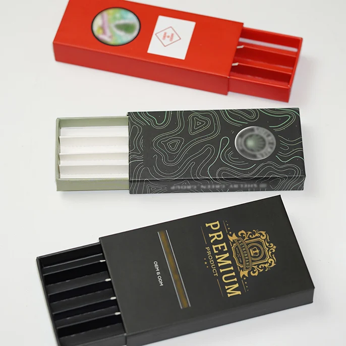 5 Pack Luxury Black Childproof Turned Edge Box Premium Child Resistant ...