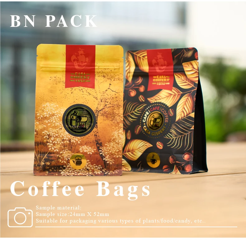 Custom Print 250gr Box Bottom Coffee Bean Pouch Bag Standard Ziplock ...