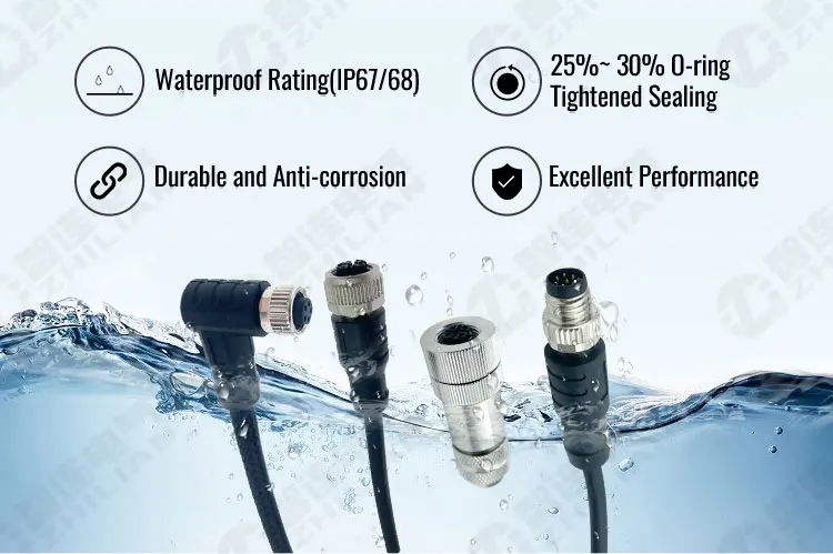 Ip67 Industrial M12 Rj45 Connector To M12 A B D X Code Circular Male ...