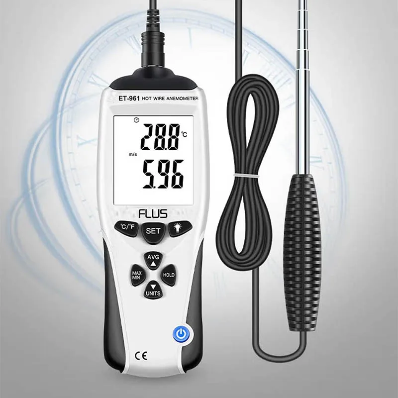 Digital Anemometer With Hot-wire Slim Probe Sensor Low Air Velocity And ...