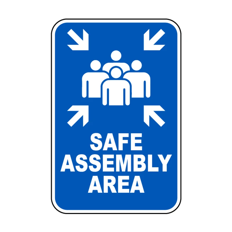 Aluminium Safety Warning Evacuation Fire Assembly Point Signs