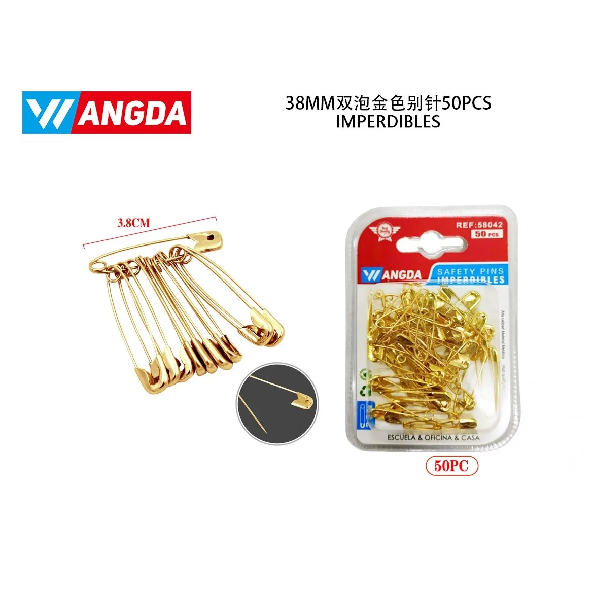 38mm Double Bubble Gold Pins Set of 50PCS| Alibaba.com