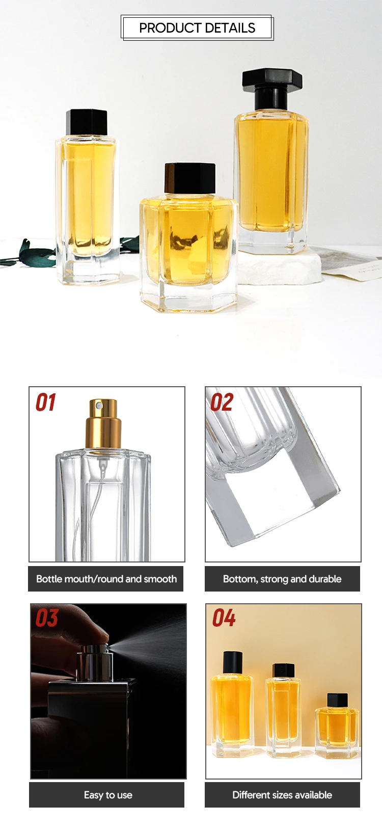 Empty High Quality Cylinder Transparent Oem Glass 50ml 100ml Perfume Bottle With Gift Box Pump ...