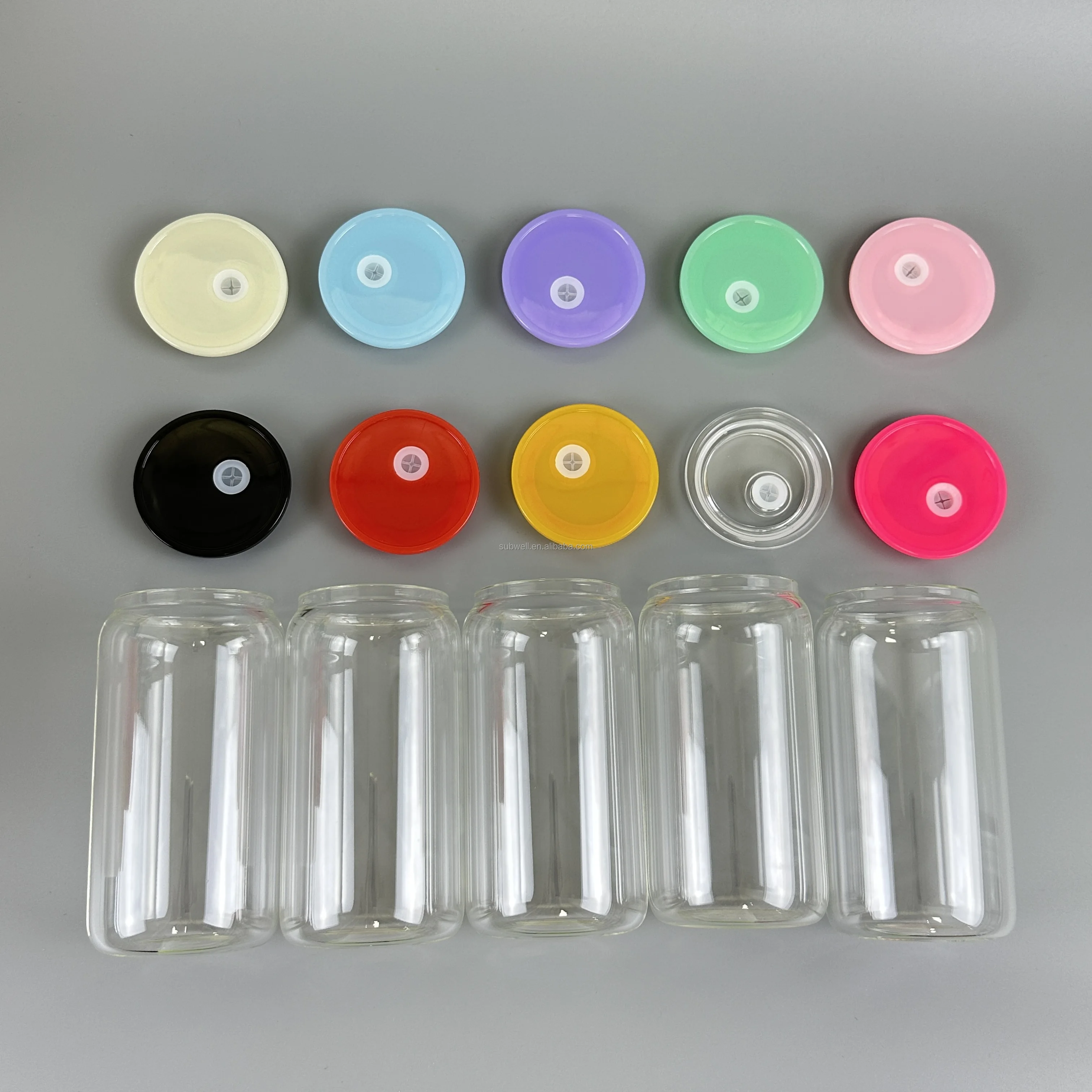 Bpa Free Mixed Color Red Black Acrylic Lids For 16oz Glass Can Leak ...